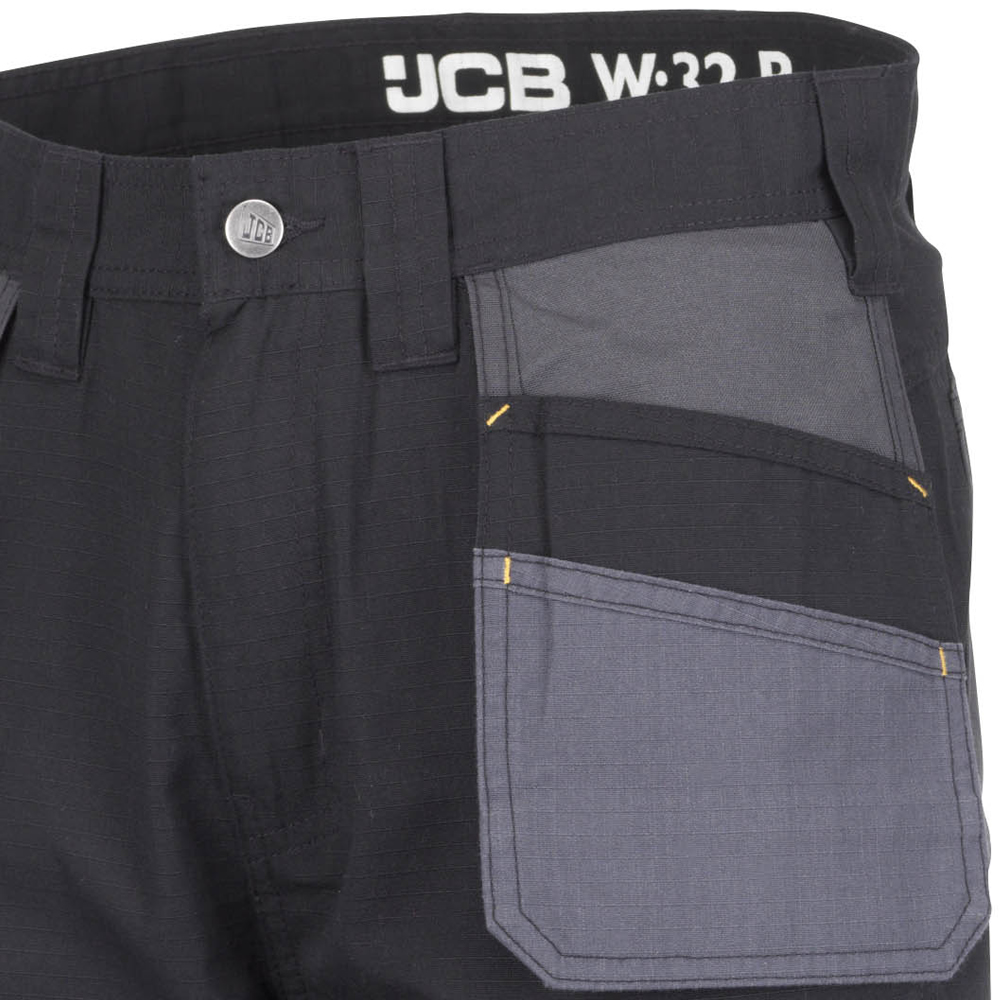 JCB Trade Plus Workwear RipStop Mens Work Trousers Cordura Knee Pad ...