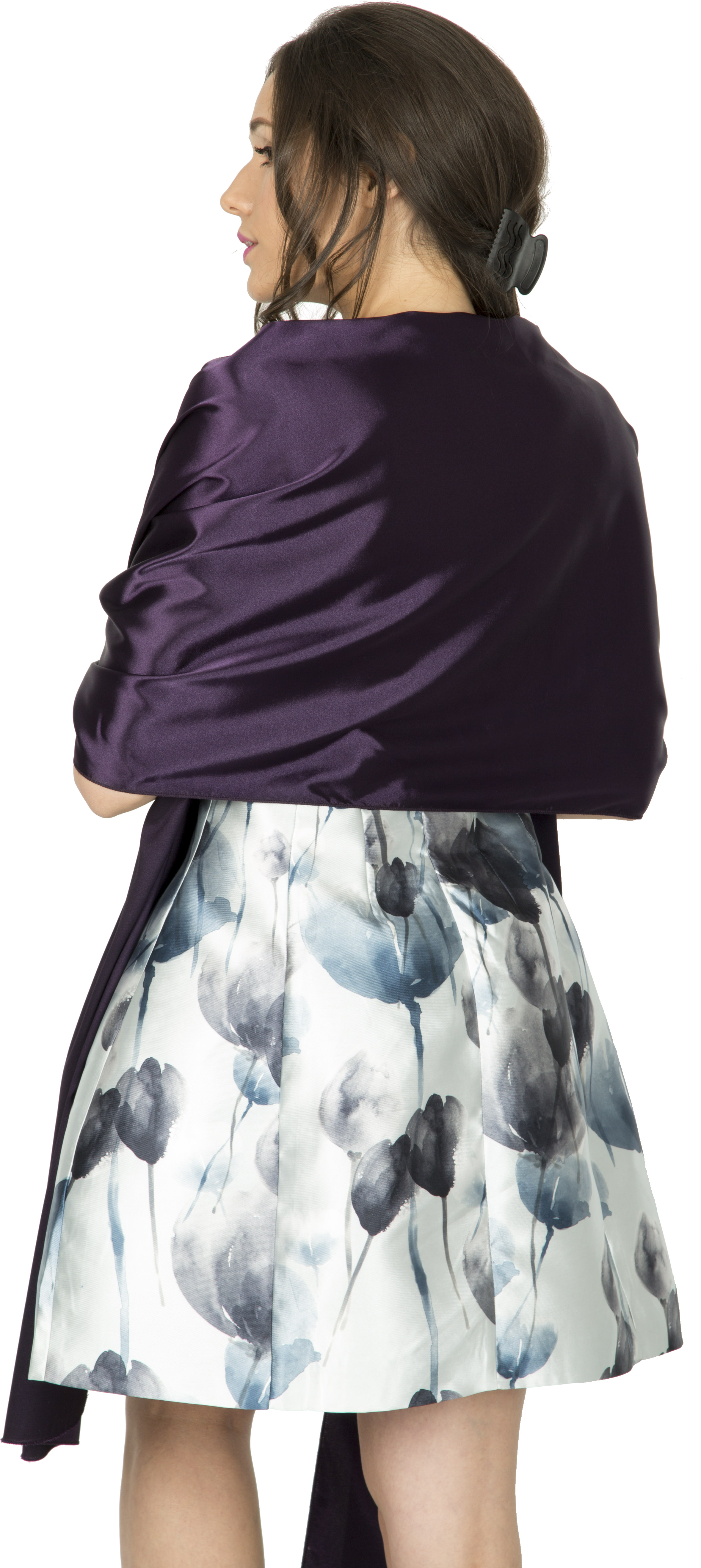 BlackButterfly Satin Shawl Wrap Wedding Bridesmaid Prom Scarf Stole ...