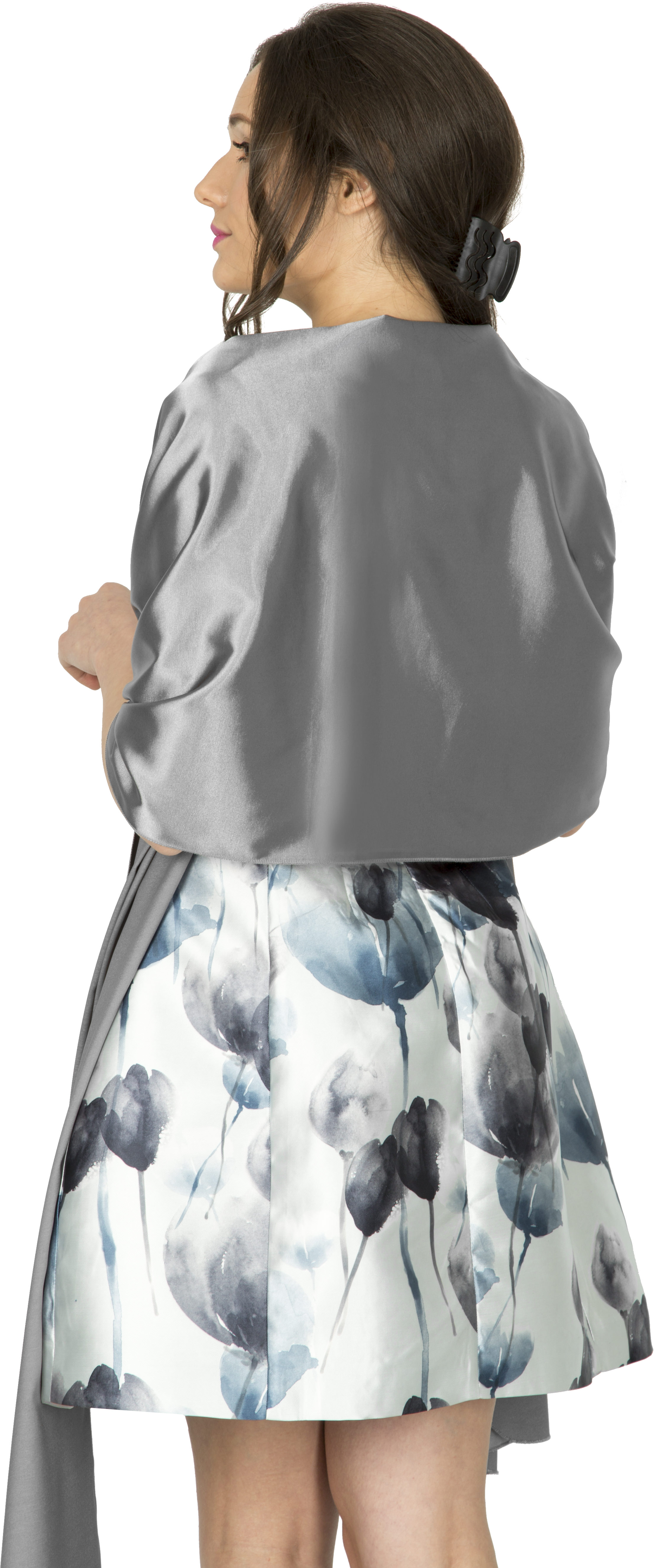 BlackButterfly Satin Shawl Wrap Wedding Bridesmaid Prom Scarf Stole ...