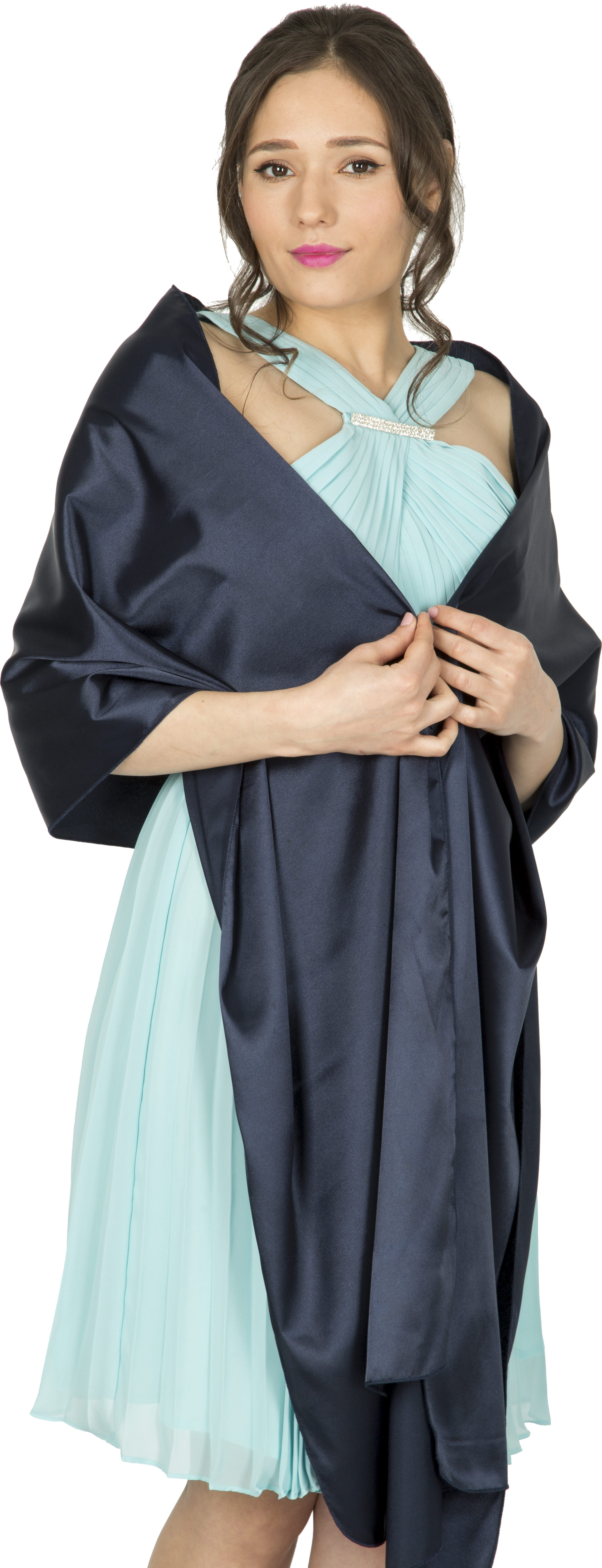 BlackButterfly Satin Shawl Wrap Wedding Bridesmaid Prom Scarf Stole ...